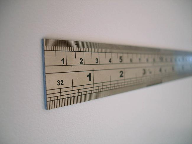 Steel ruler closeup