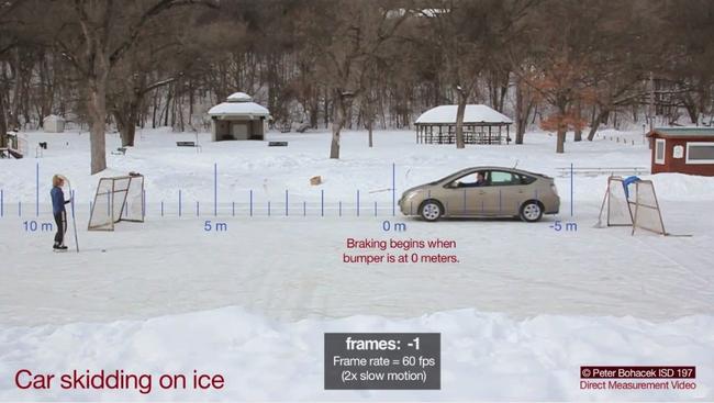 Car Sliding across an ice rink picture