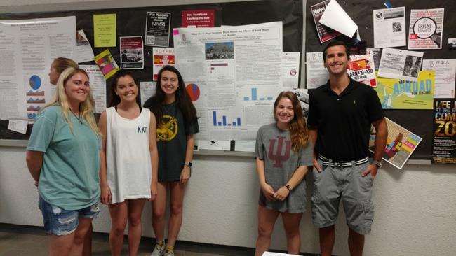 Students at their poster