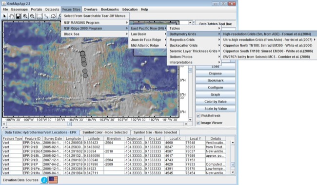 Selecting the High Res Bathymetry Data at EPR