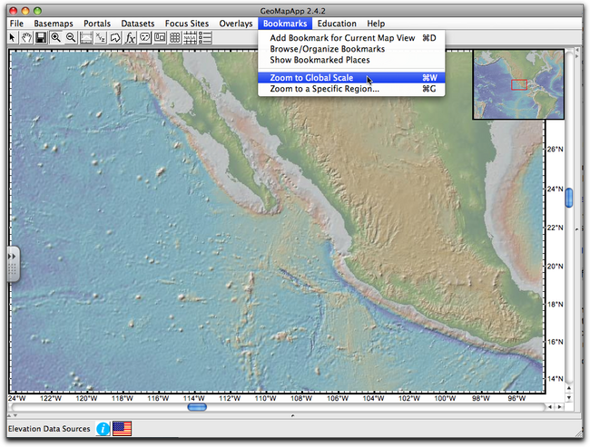 zoomed to global scale base map