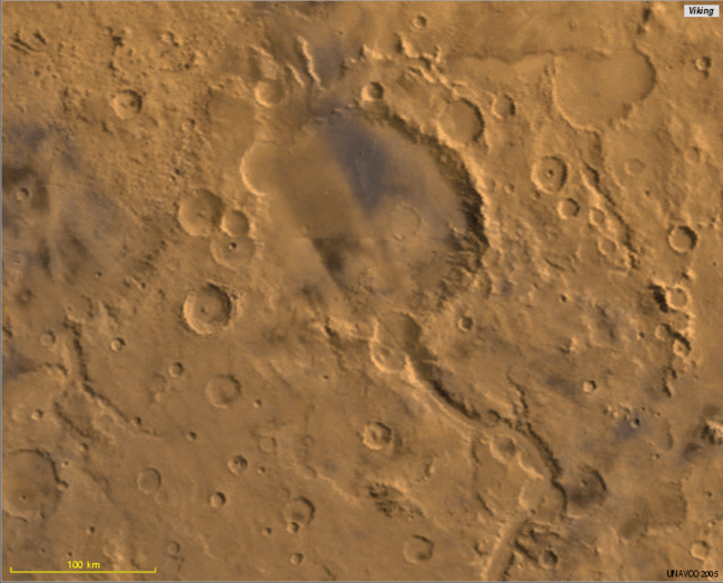 Mars-Gusev Crater with scale