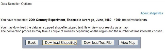 data selection options