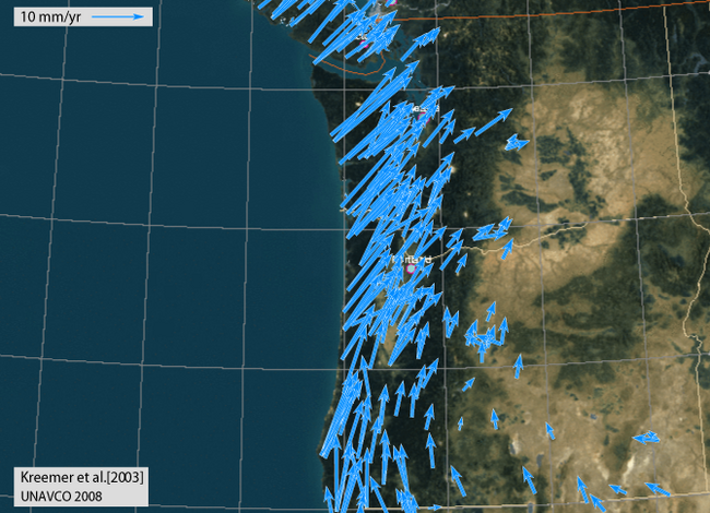 Cascadia Map with Vectors Plotted