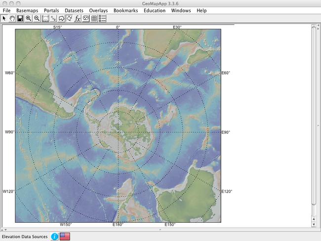 south polar opening map