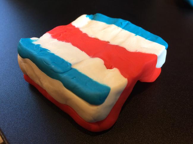 Play-Doh model, upright anticline