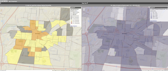 EJSCREEN screenshot from EPA