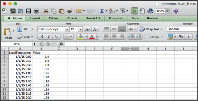 Excel screenshot