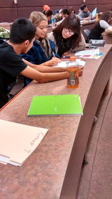 Students work on group assignment