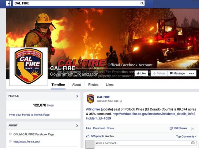 CalFire Facebook Page