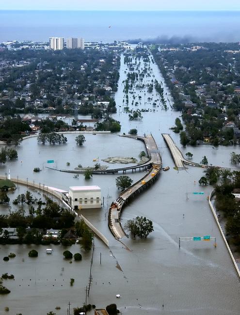 Hurricane Katrina flooding.