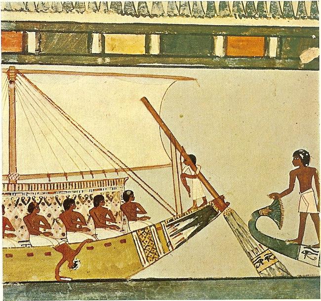 Ancient Egyptian sailboat