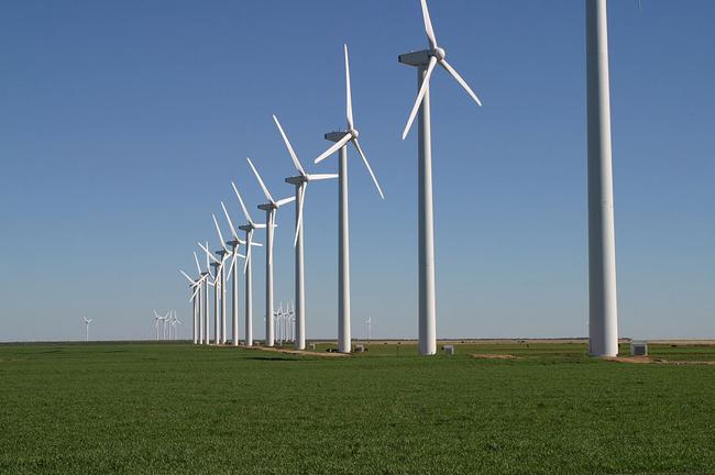 Modern wind farm in Texas