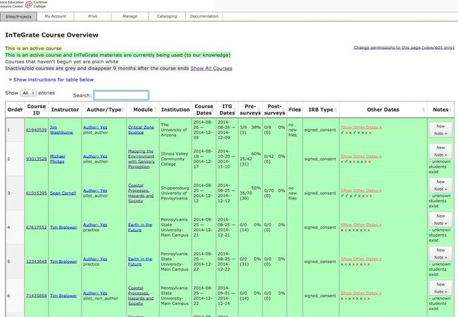 Course overview page screenshot
