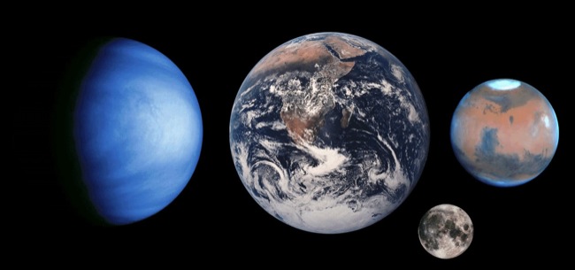 Venus Earth Moon Mars