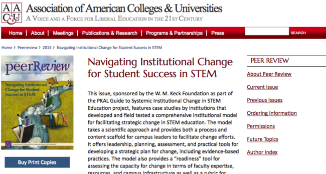 AACU Peer Review screenshot