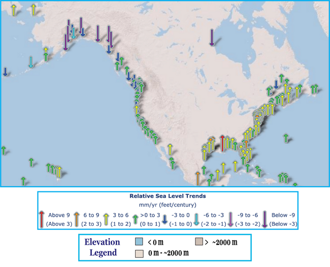 NOAA Sea Level Map