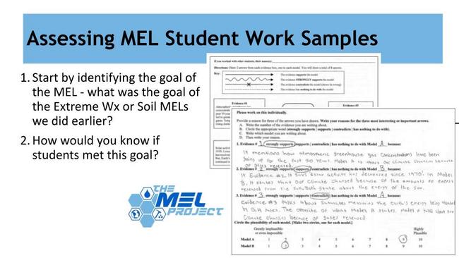 Assessing MEL Student Work Samples