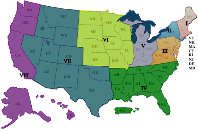 Map of NESTA Regions 2016