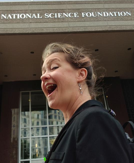 Amy in front of NSF HQ
