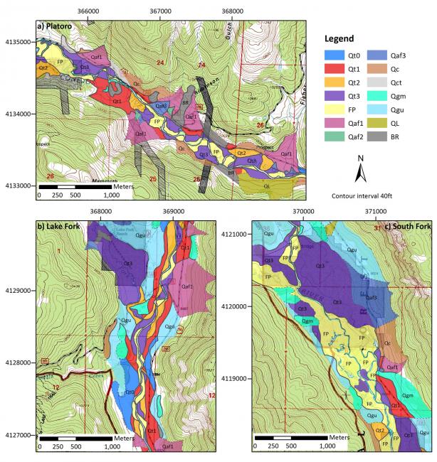 Geomorphic maps from the Conejos River Valley